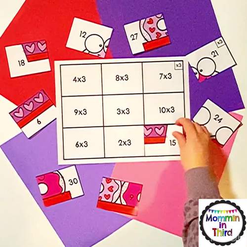 Valentine's Day Multiplication Mystery Puzzles Activity l Self Checking