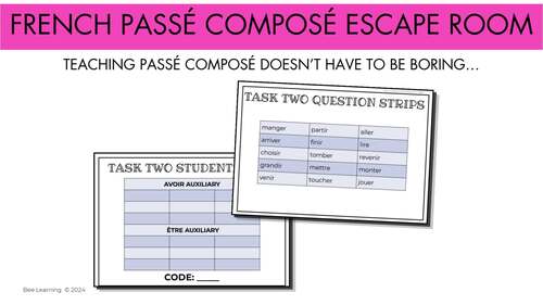French Escape Room Passé Composé | ÊTRE & AVOIR | No Prep Activity