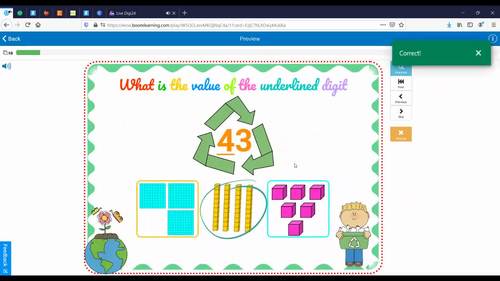 Earth Day Math Place Value Within 100 Boom Cards 1st Grade Math Digital