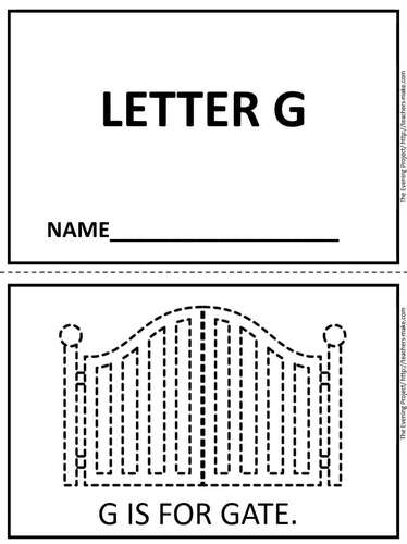 Letter G tracing and coloring emergent reader for pre-K, K, homeschool ...