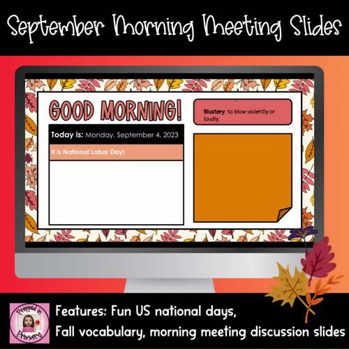 September Morning Meeting Daily Slides | Google Slides Morning Meeting ...
