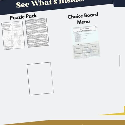 Life & Culture Early National America Choice Board • Puzzles • Trivia ...