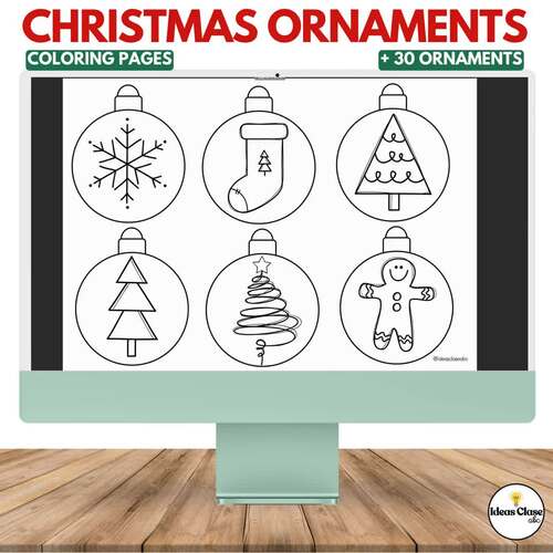 30+ Christmas Ornament Coloring Pages Baubles templates craft | TPT