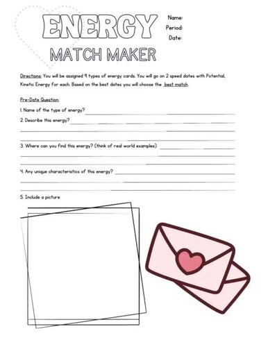 Types of Energy: Match Maker (Potential/Kinetic Energy) by Sanvilla Science