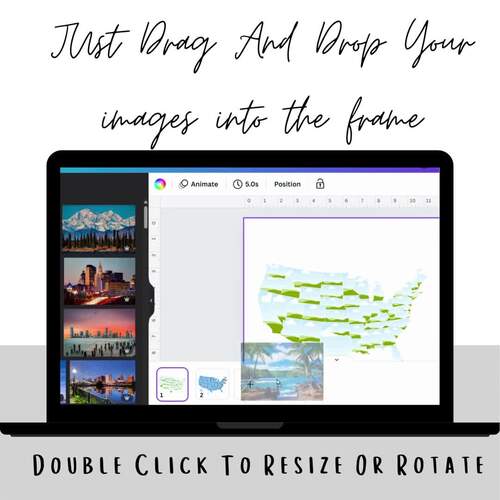 Editable USA Map Canva Frame, Make Your Own USA Customizable Map