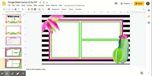 Cactus Farmhouse Morning Message Slide Templates by A Teacher and her Cat