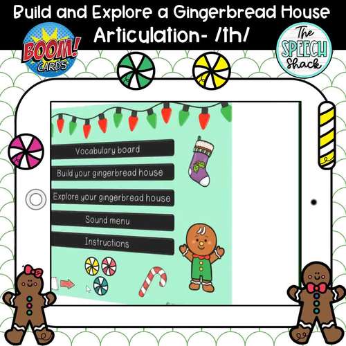 Gingerbread House Articulation BOOM Cards™- /th/ by The Speech Shack