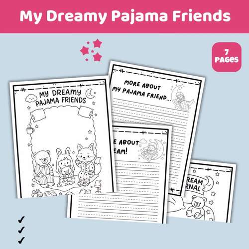 Pajama Day Writing and Drawing Activities | Dream Journal Pages ...