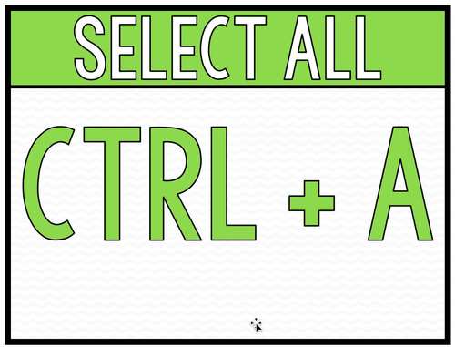 Computer Keyboard Shortcuts Bulletin Board | Bright Rainbow Colors