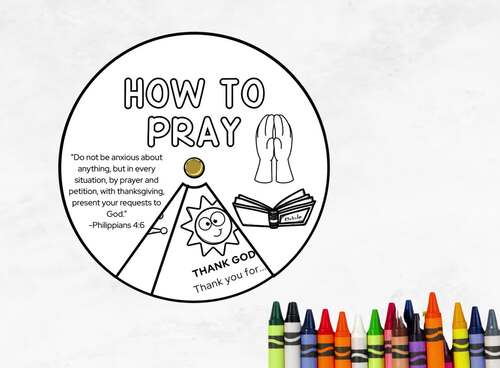 How to Pray Bible Spinning Wheel Craft, ACTS Teach Prayer Sunday School