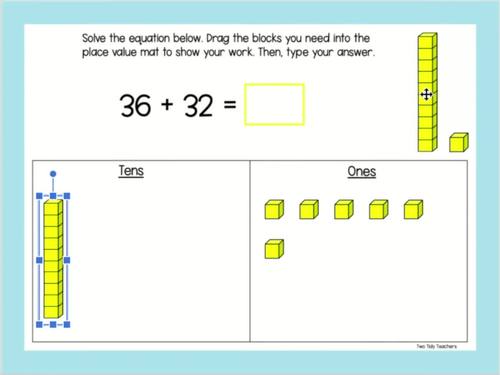 Add Within 100 Without Regrouping on Google Slides | Distance Learning