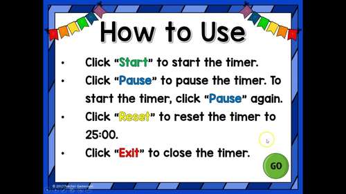 Classroom Timer - 25 Minutes by Teacher Gameroom | TPT