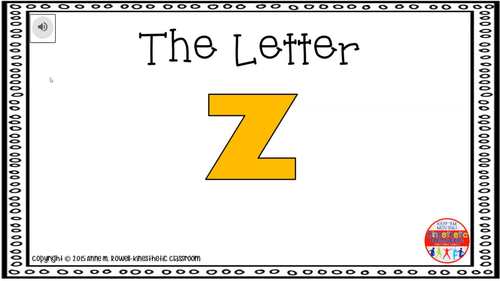 Alphabet Book - Letter Sounds Writing and Tracing Emergent Reader Letter Z