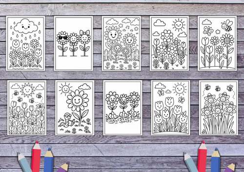 Spring Flower Coloring Pages for Kids | 20 Printable Spring Activities