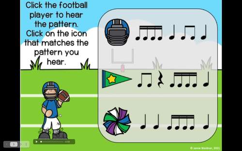 Music Rhythm Game Bundle for Google Slides Football Theme by Caffeinated J