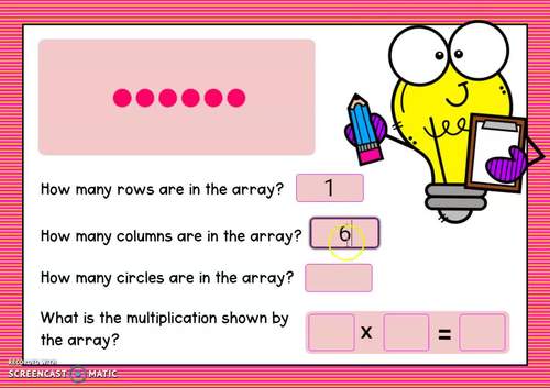 Array Multiplication Table 6 Boom Cards™ Distance Learning by Creating ...