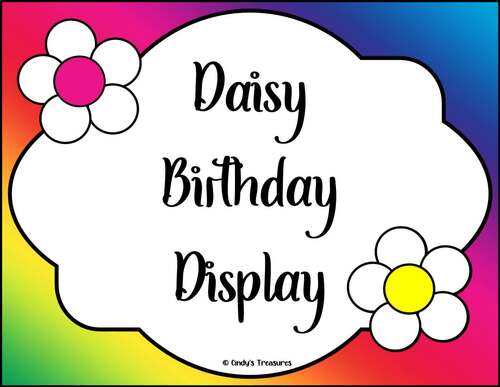 Daisy Birthday Display by Cindy's Treasures | TPT