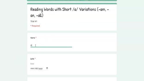 AM AN ALL Digital Phonics Quick Checks | Google Forms Reading Quizzes