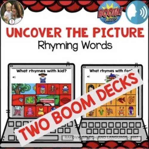 RHYMING WORDS Boom Cards Uncover the Picture | TpT