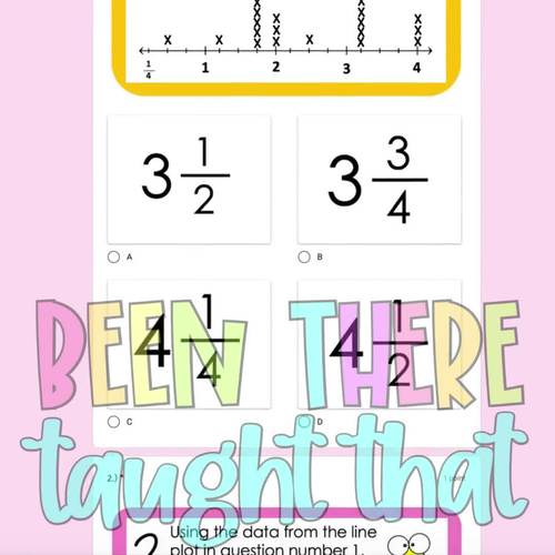 4th Grade Fraction Line Plot SELF GRADING Quizzes by Been There Taught That