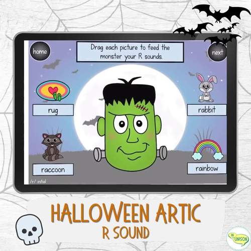 Halloween Articulation Boom Cards™ Feed the Monster R and Vocalic R Sounds