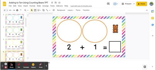 Adding to Ten with Counting Bears - Google Slides and PowerPoint