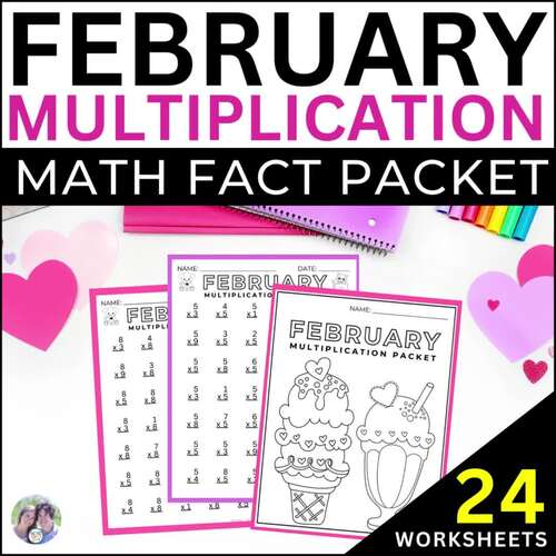 Valentines Day Multiplication Worksheets Math Coloring Page Mixed Facts ...