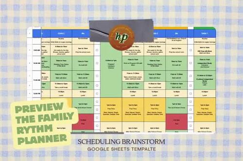 Homeschool Family Rhythm Builder - Editable Spreadsheet by The ...