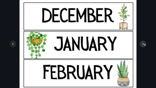 Boho Plant Flip Calendar - Hanging Calendar - Curtain Rod by mrsmillerclass