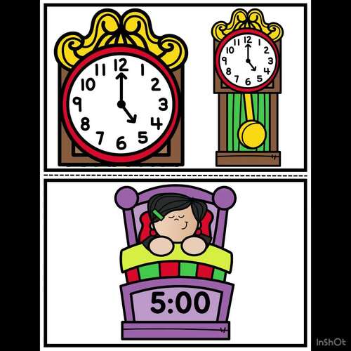 Night Before Christmas Countdown Telling Time Matching Cards | Hour ...