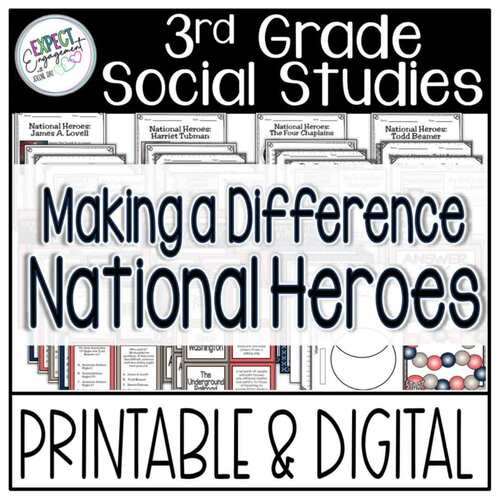 3rd Grade Social Studies / National Heroes / Printable & Digital / TEKS