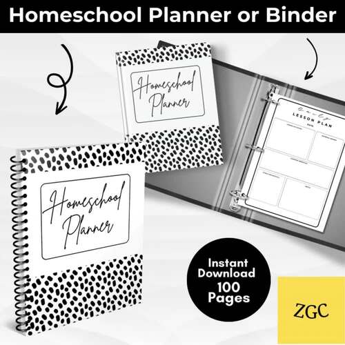 Printable Homeschool Planner | 100-Page Black & White Organization ...