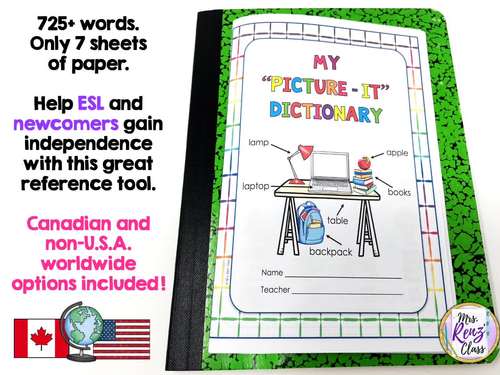 Picture Dictionary for Newcomers, ESL & Emergent Readers with 725+ Words