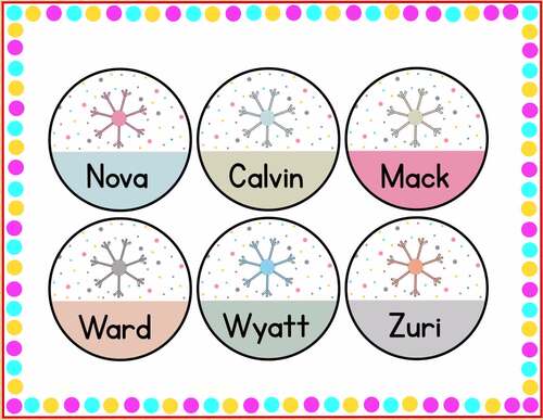 Printable Snowflakes Name Tags, Winter Classroom Labels, Editable Name ...