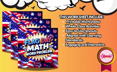 Flag Day Math Word Problems Addition, Division Activity 2nd,3rd,4th,5th ...
