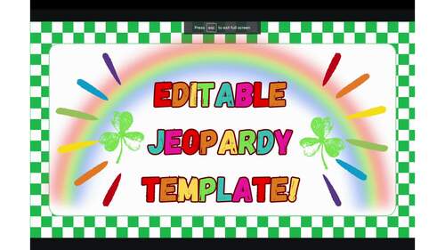 March St. Patrick's Day Digital and Editable Jeopardy Template Game ...