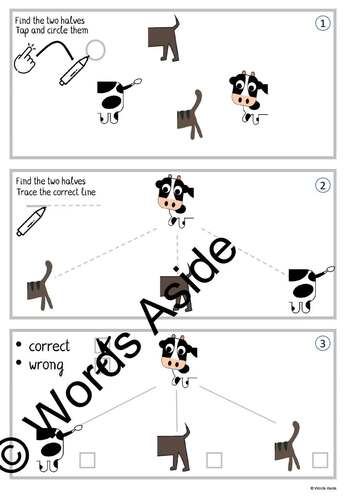 Brain Task Cards Preschool Autism SpEd Speech Half by Words Aside