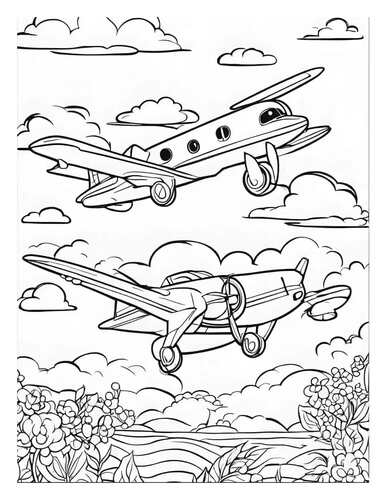 Airplane Coloring Book for Kids: Over 50 Fun and Engaging Designs to ...