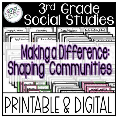 3rd Grade Social Studies Unit 6 Pt. 1: Shaping Communities / Printable ...