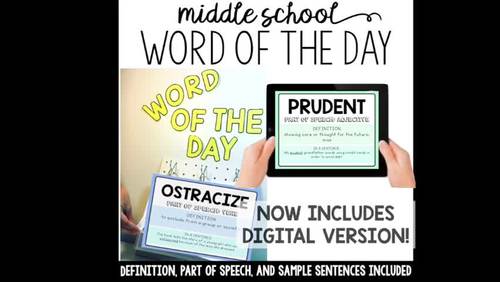Word of the Day Middle School Vocabulary Digital for Google Slides and ...