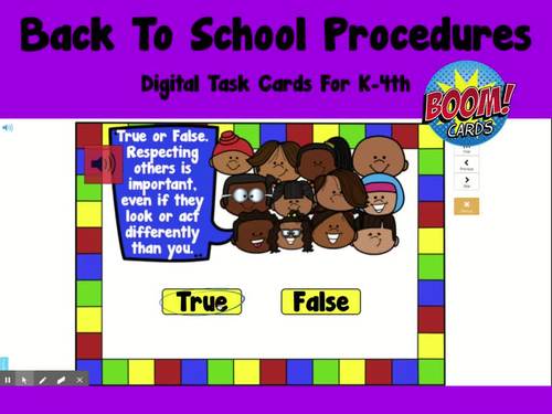 Back to School Procedures Boom Cards© by Teach with Lauren Dean | TPT
