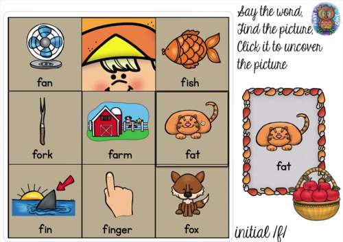 THANKSGIVING Articulation Games /F/ Boom Cards by Funny Owl | TpT