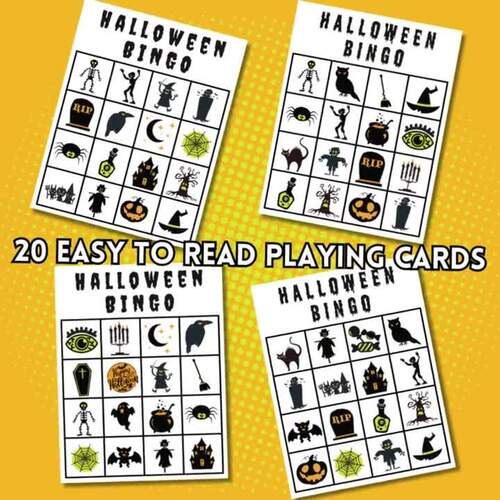 Halloween Bingo - 20 Card Set by ClassGrafix | TPT