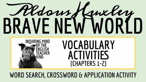 Brave New World Chapters 1 and 2 Vocabulary Games for High School ELA