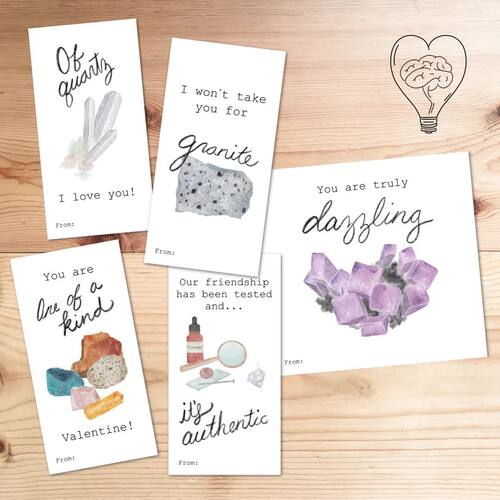 Geology Valentine's Cards | Silly Printable Puns for Kids | TPT
