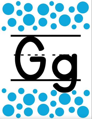 Light Blue Polka Dot Party Alphabet Posters: Set #1 by Magical Miss Meg