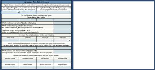 NO Prep - Spiral ELA Review Bundle for 3rd or 4th Grade - Week 10