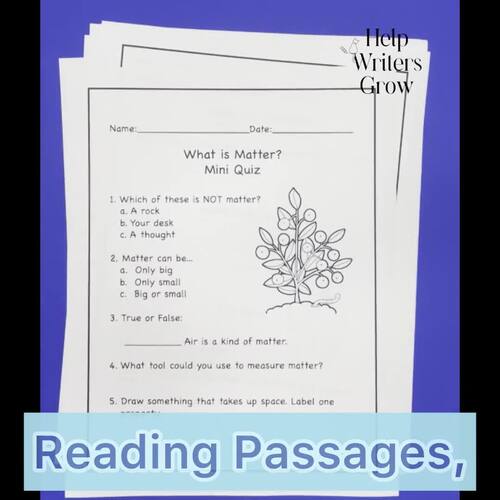 Matter Matters! - Matter for Second Grade by Help Writers Grow | TPT