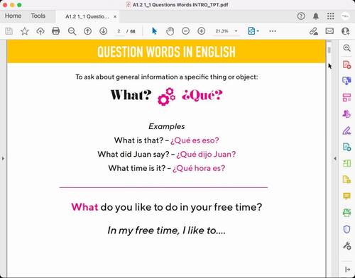 ESL Beginners Question Words Bundle by ESL Adult Workshop | TPT