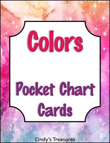 Learning Colors Pocket Chart Cards by Cindy's Treasures | TPT